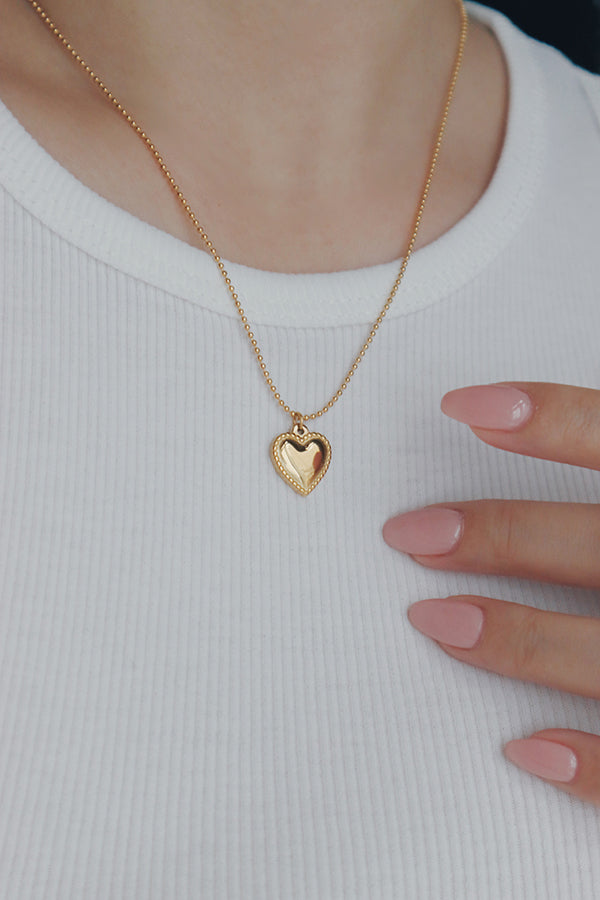Lara Heart Beads Hypoallergenic Necklace - SH & Co. Jewelry